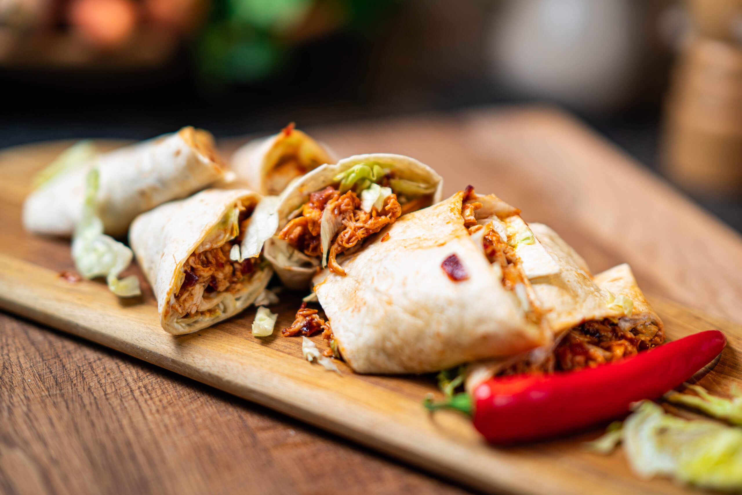 Wrap met pulled chicken - Kiprecepten